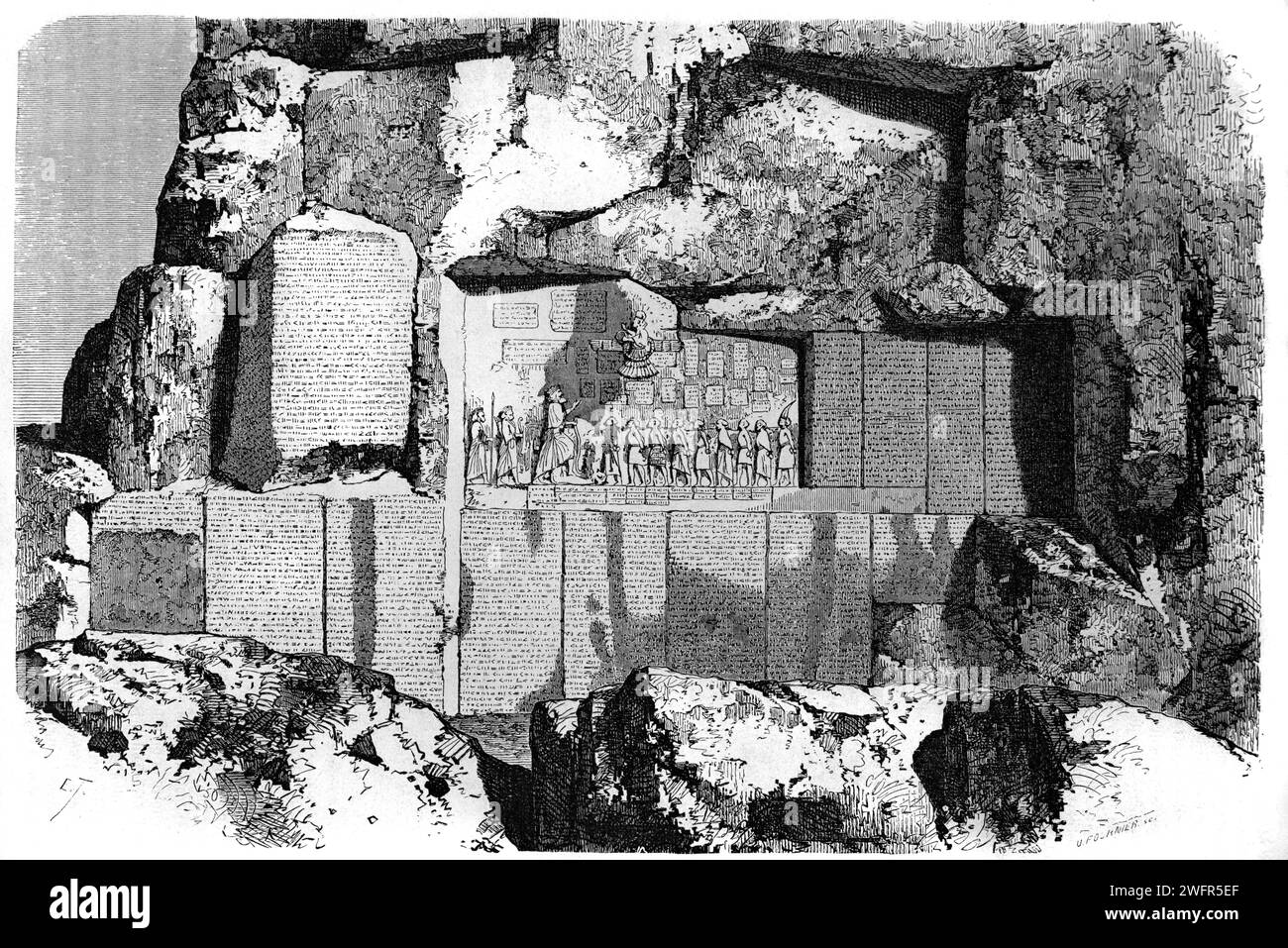 Achaemenid inscription Black and White Stock Photos & Images - Alamy