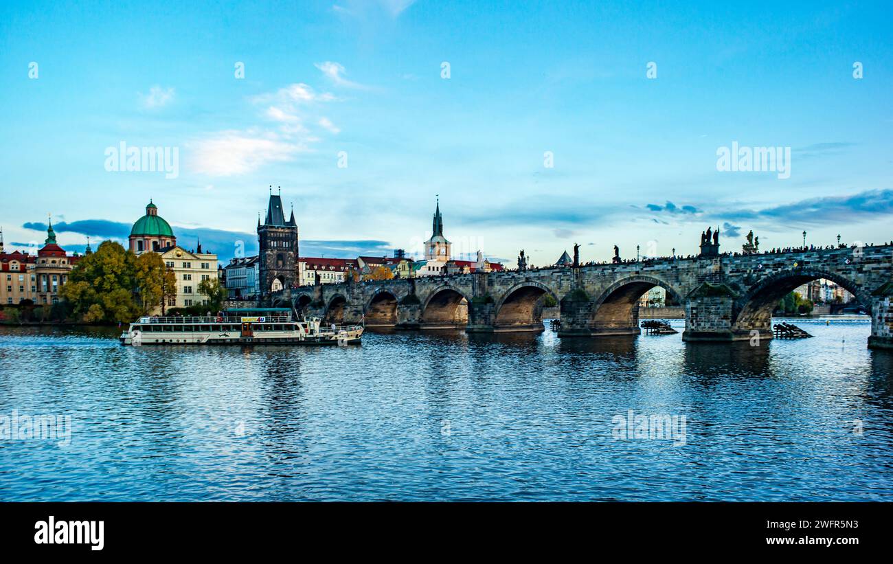 Praha, Czech Republic, 28 oct 2023, charles bridge, karluv most, with ...