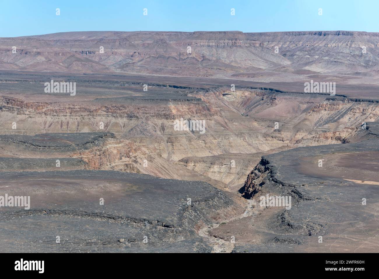 aerial landscape with deep escarpments from Hiker viewpoint, shot in ...