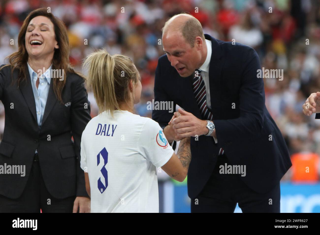 Rahcel Daly and HRH Prince William UEFA Women's Euro Final 2022 England ...