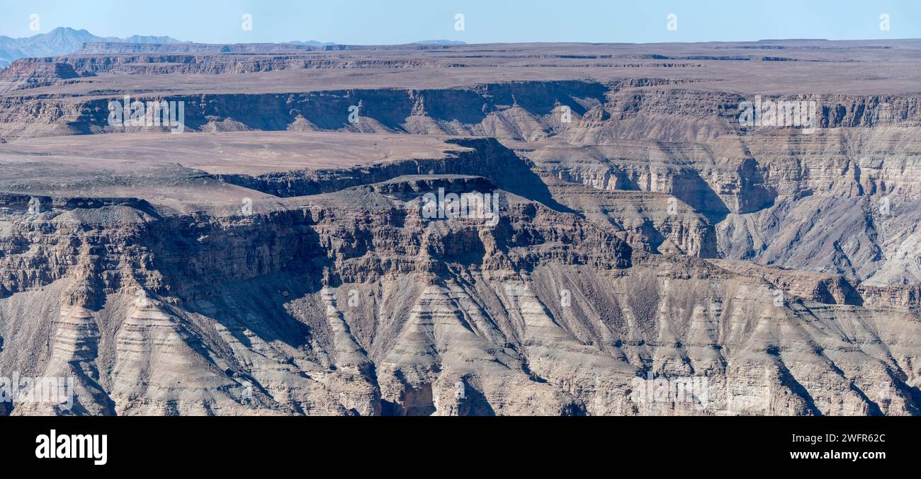 aerial landscape with worn escarpment slopes from Hiker viewpoint, shot ...