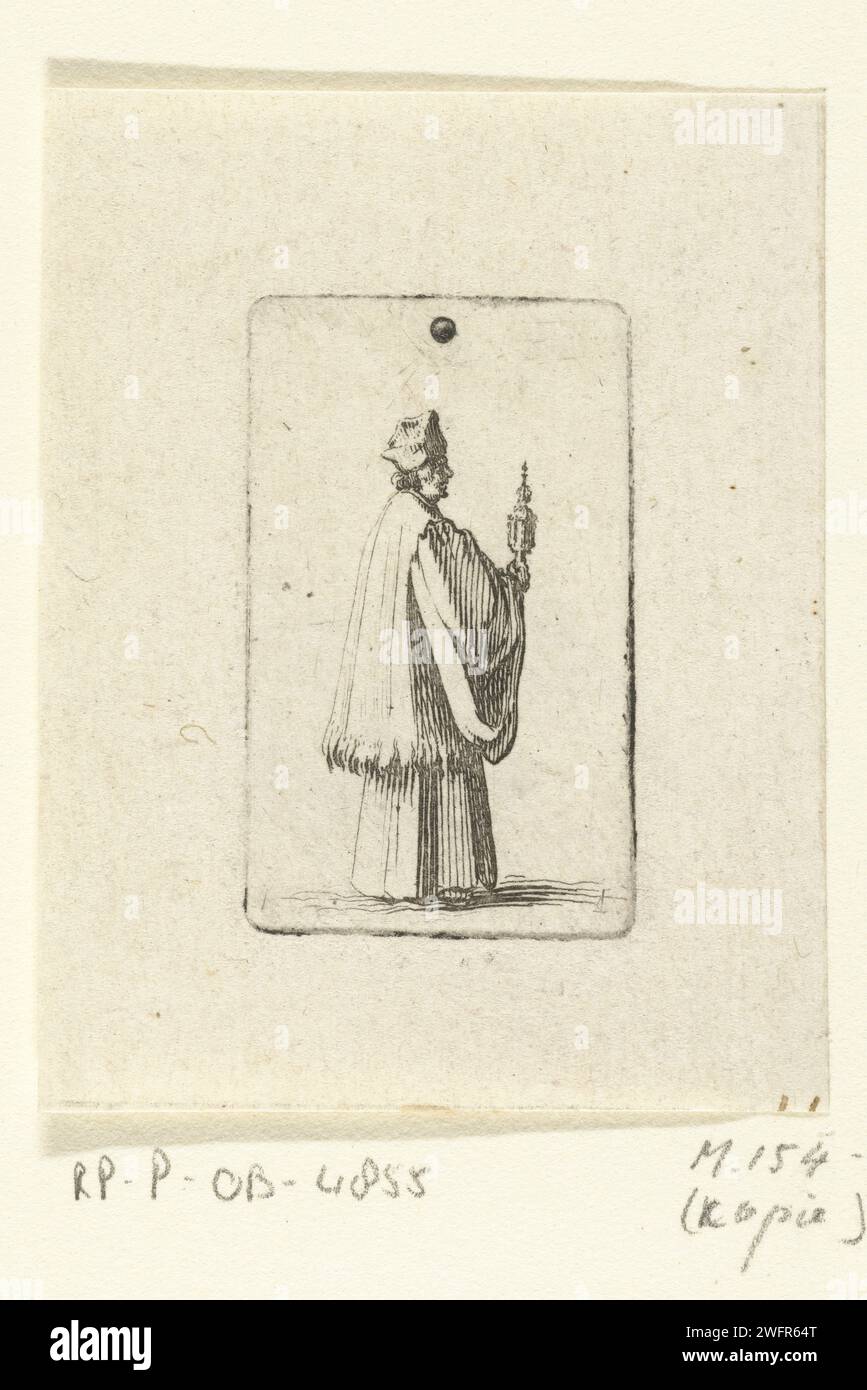 Priester met monstrans, Jacques Callot (attributed to), 1607 - 1635 ...
