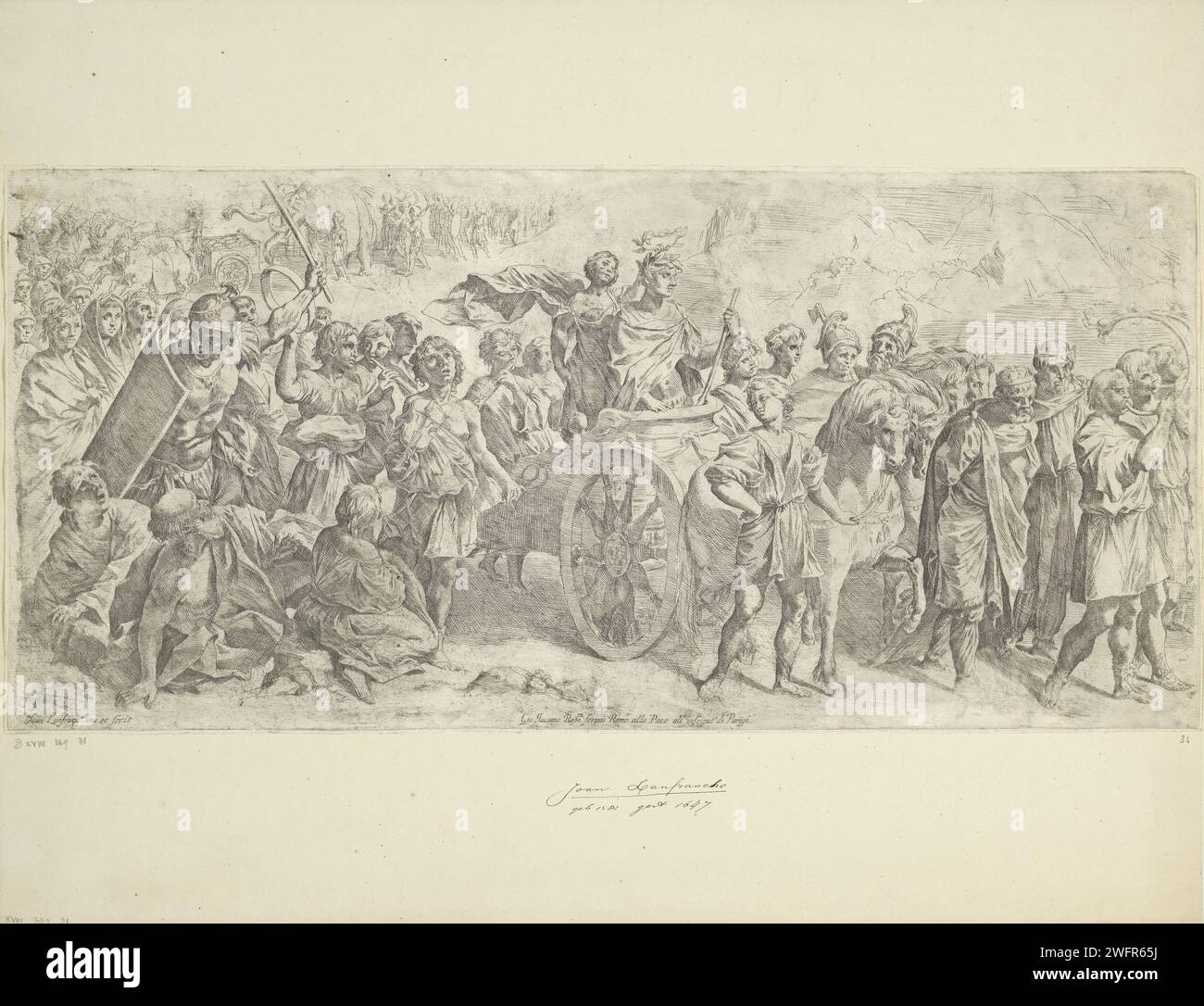 Triumph of a Roman emperor, Giovanni Lanfranco, 1592 - 1647 print A ...