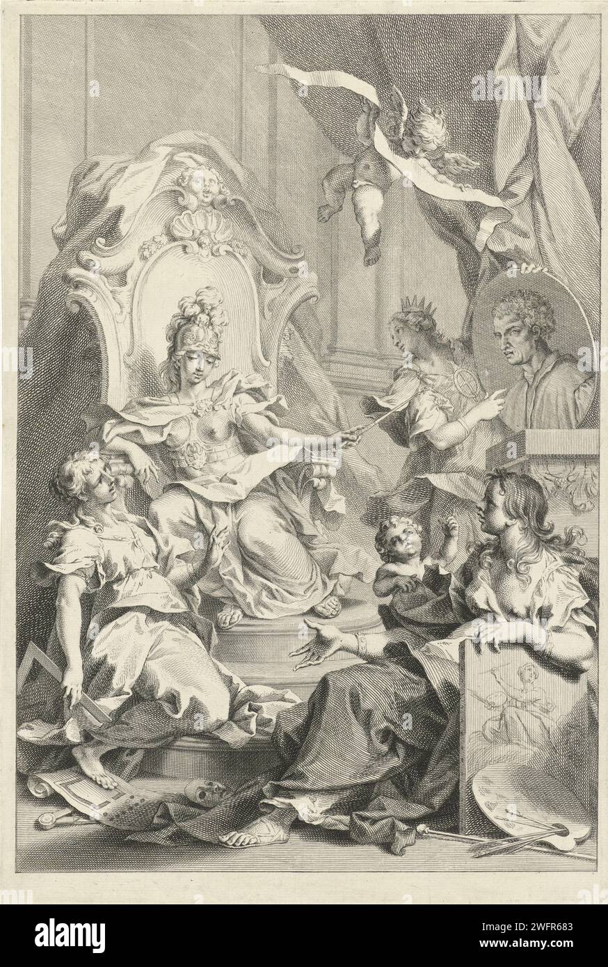 Allegorical title page with the portrait of Leon Battista Alberti ...