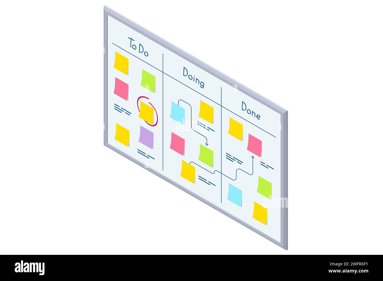 Isometric Business Project Management System. Planning showing tasks ...