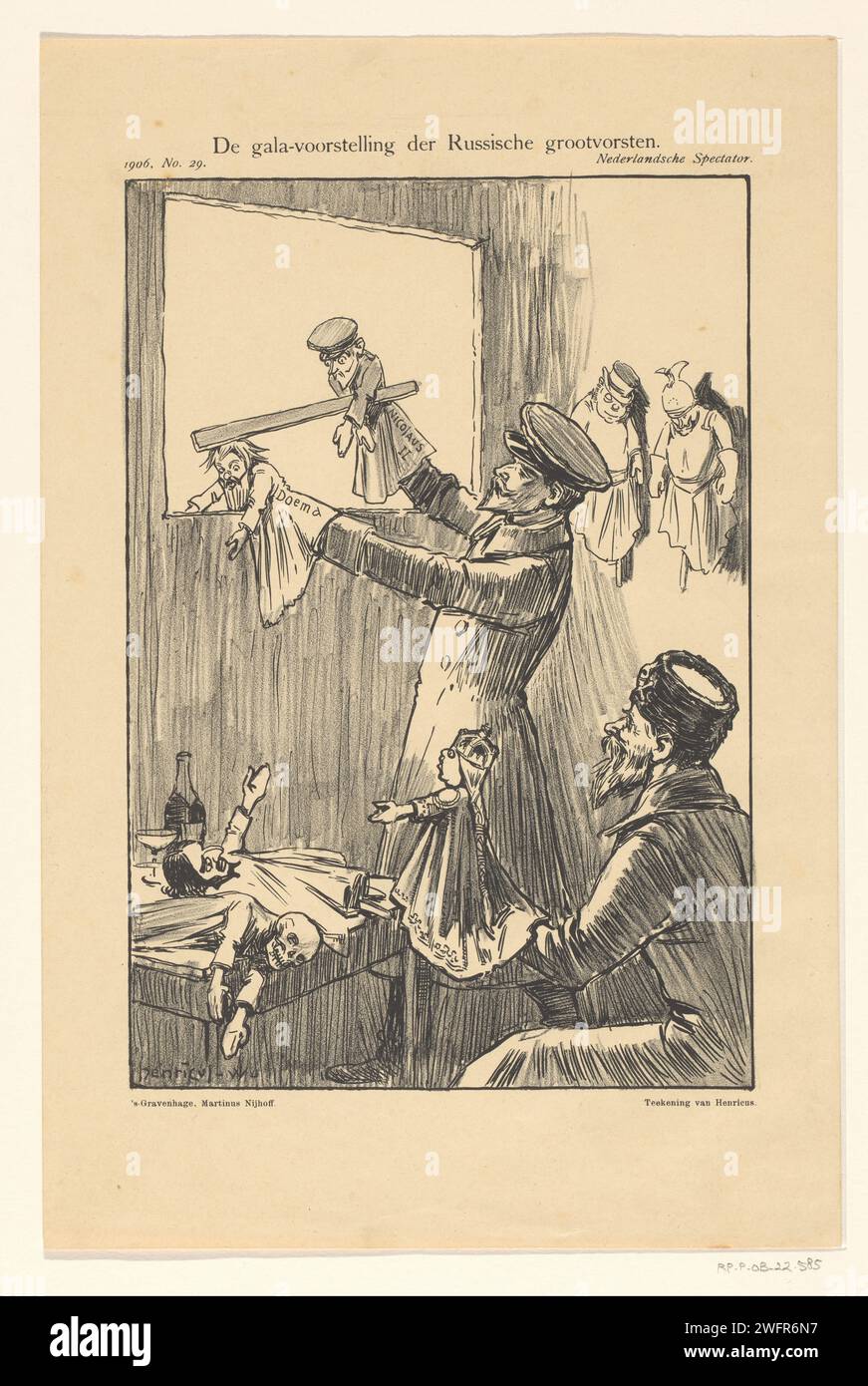 Cartoon on Tsar Nicolaas II of Russia and the Duma, Henricus, Henricus ...