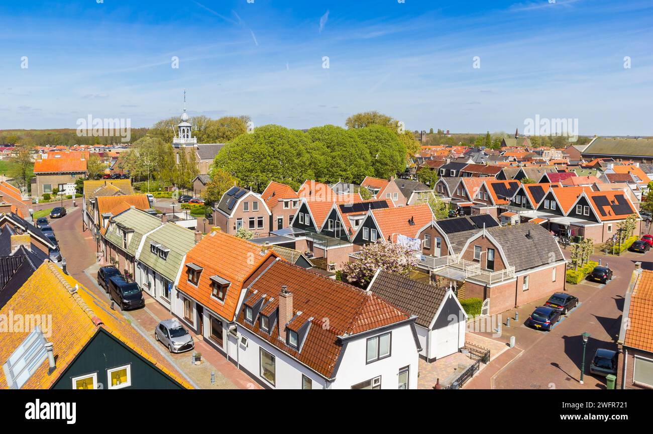 Streets and houses of the historic fishing village Urk, Netherlands ...