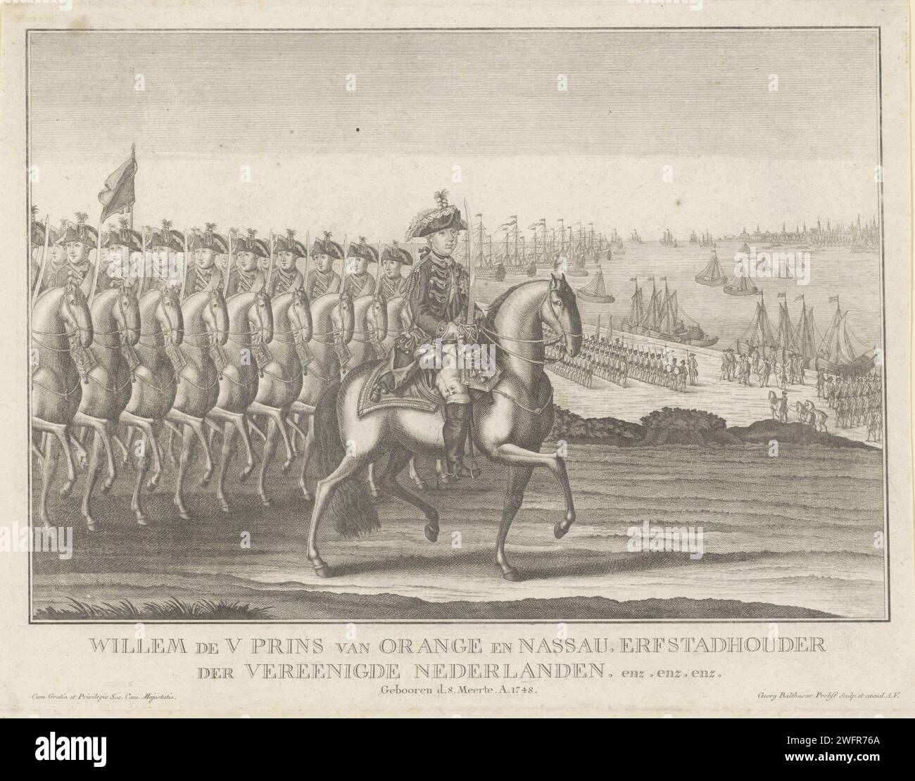 Bridle portrait of Willem V, Prince of Oranje-Nassau, Georg Balthasar ...