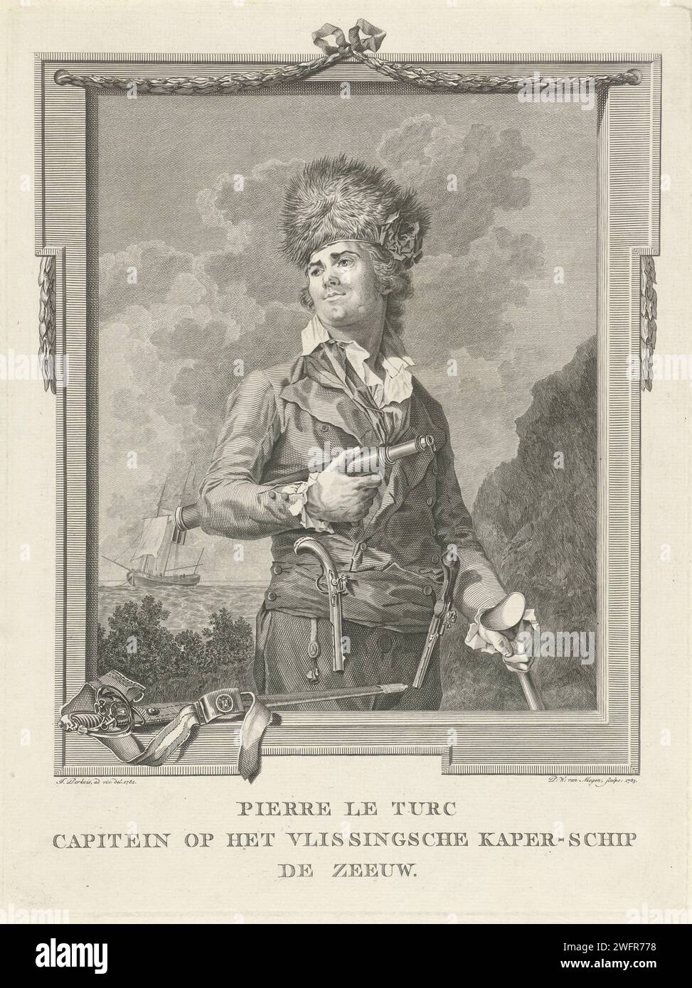 Portrait of Pierre Le Turcq, Pieter Willem van Megen, After Jacob ...