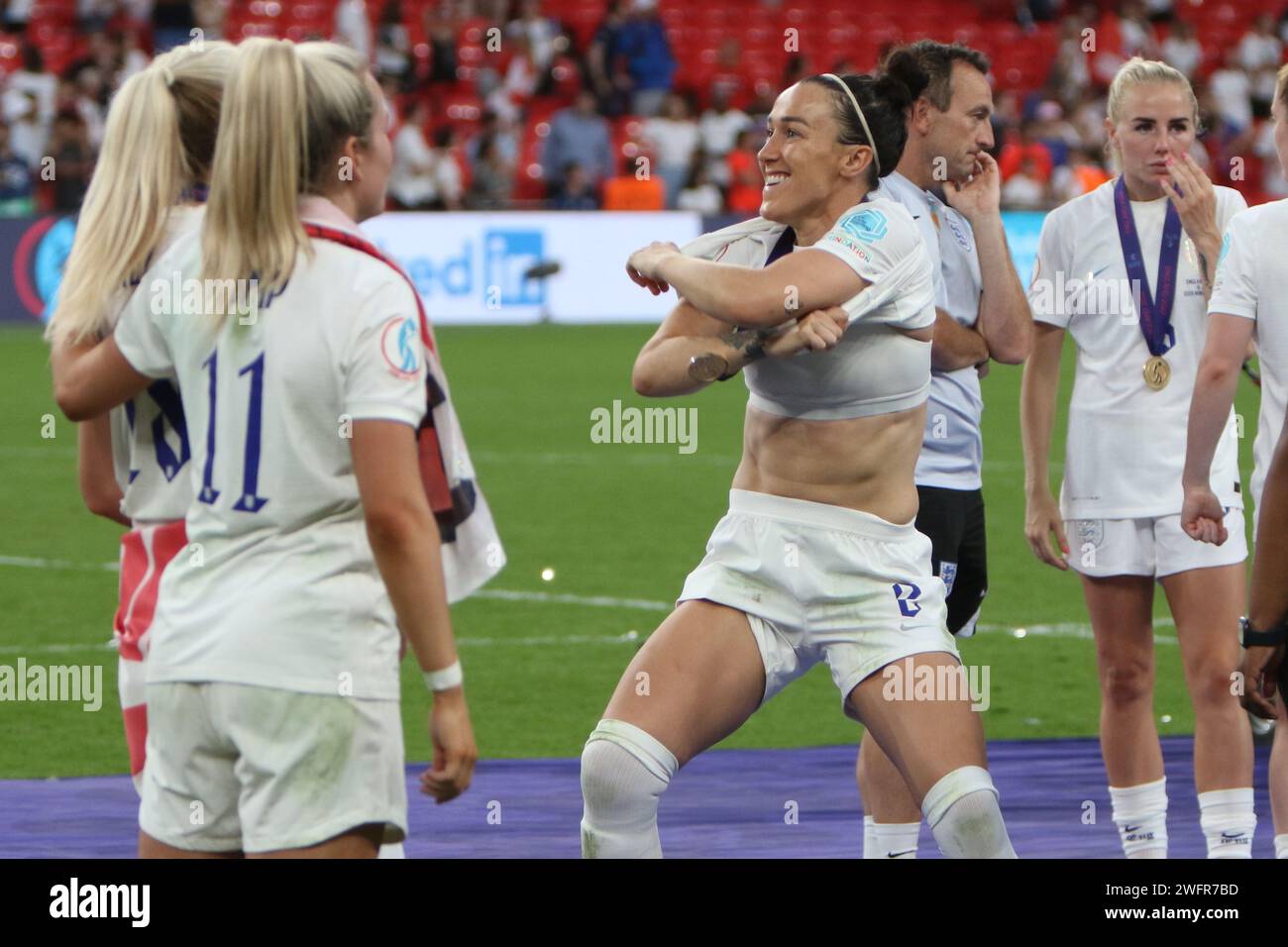 Lucy Bronze teases Chloe Kelly about removing shirt in goal celebration ...