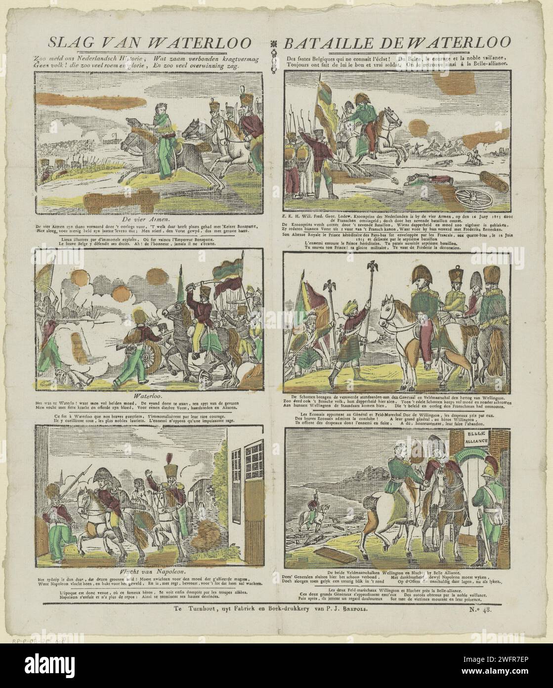 Battle of Waterloo / Bataille de Waterloo, 1800 - 1833 print Leaf with ...
