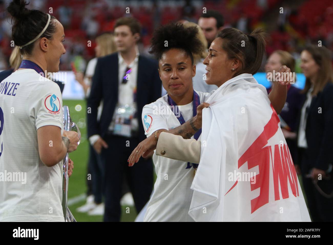 Lucy Bronze, Demi Stokes and Fara Williams UEFA Women's Euro Final 2022 ...