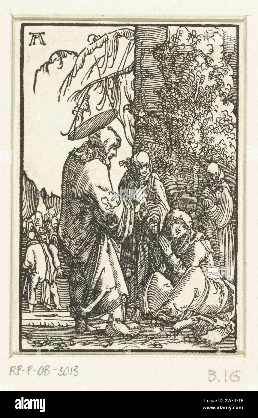 Christ says goodbye to Maria, Albrecht Altdorfer, c. 1506 - 1538 print Maria sitting on the ...
