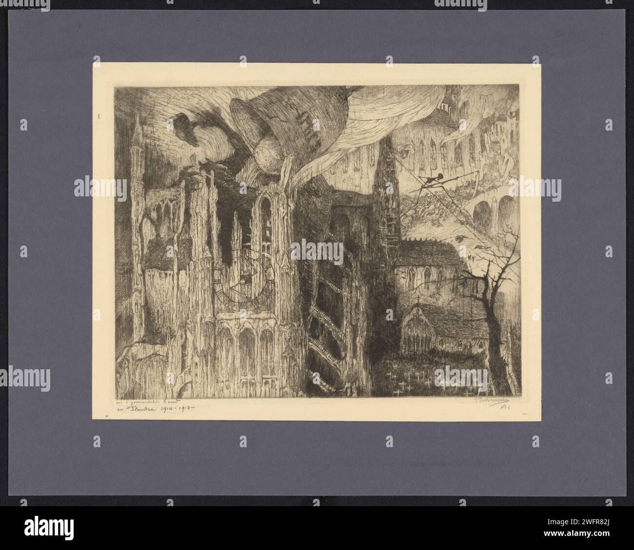 In the tortured country, Jules De Bruycker, 1916 print Flanders paper ...