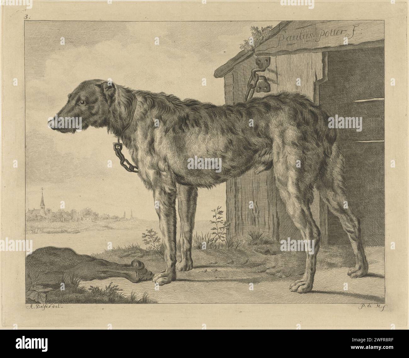 Hond, Pieter de Mare, After Abraham Delfos, After Paulus Potter print ...