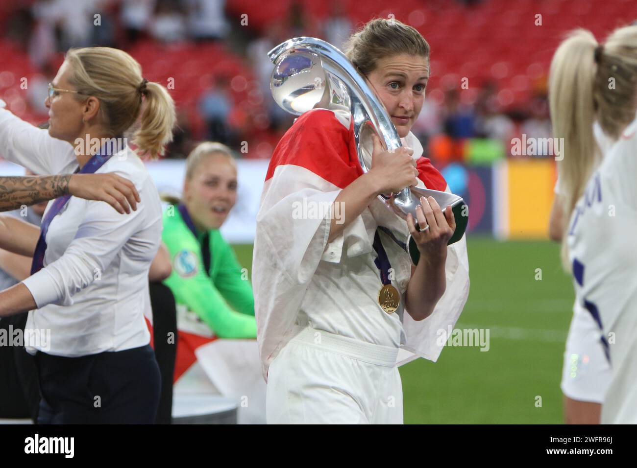 Elllen White with winners medal and trophy after UEFA Women's Euro ...