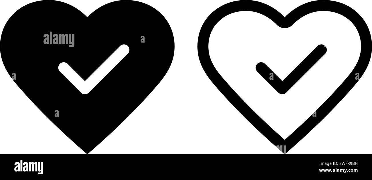 Heart with check mark icon simple basic design Stock Vector Image & Art ...
