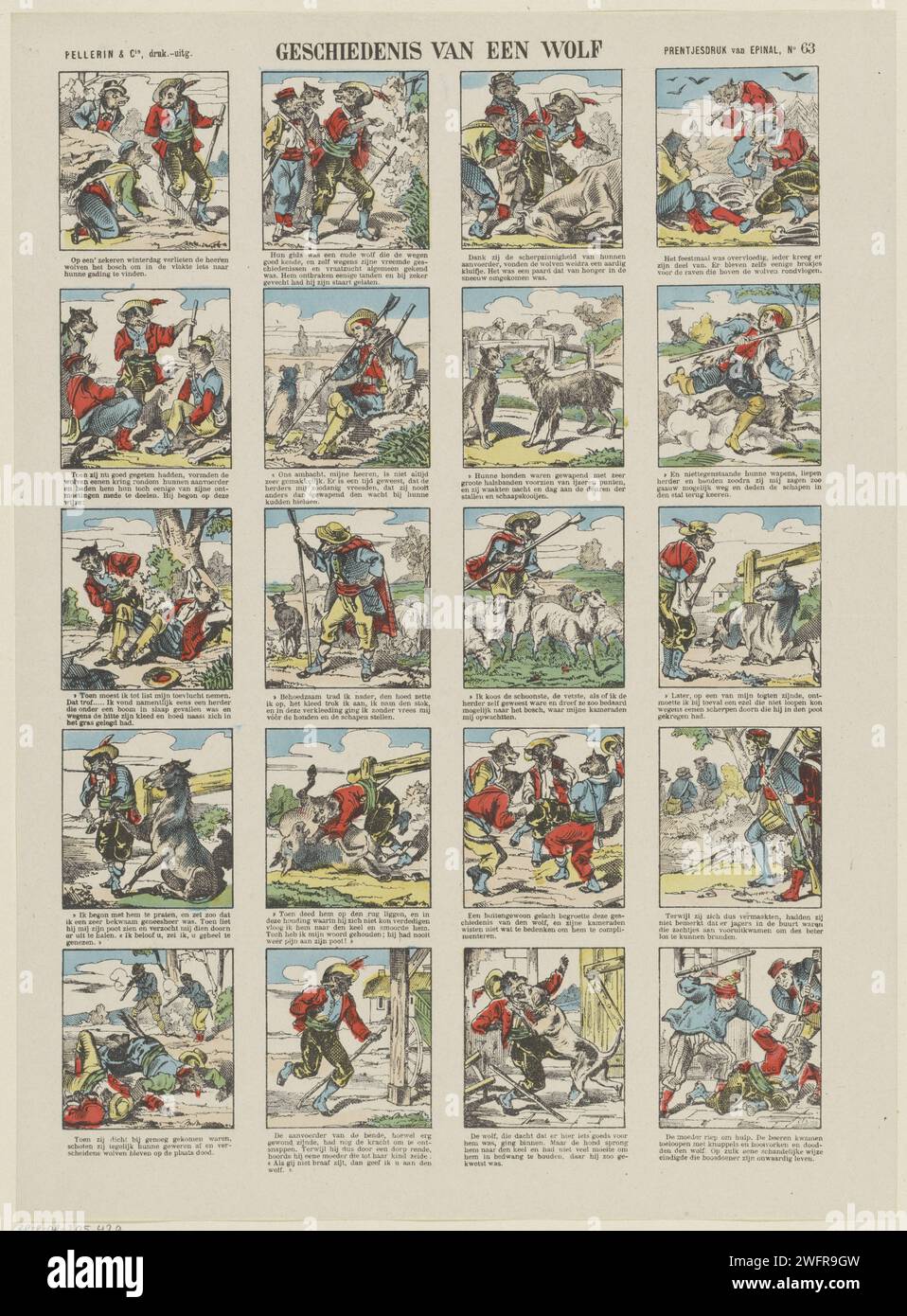 History of a wolf, c. 1902 print Leaf with 20 performances about wolves ...