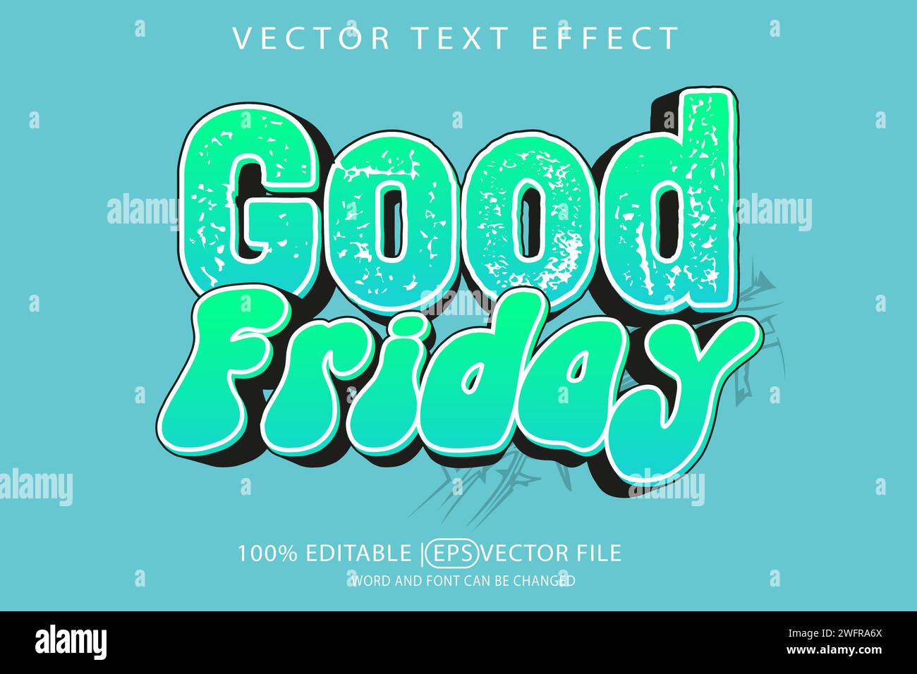 Good Friday, editable vector eps template with 3D text effect Stock ...