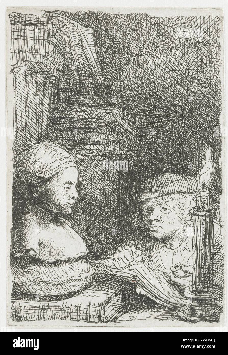 Man Drawing from a Plaster Cast, Rembrandt van Rijn, c. 1641 print ...