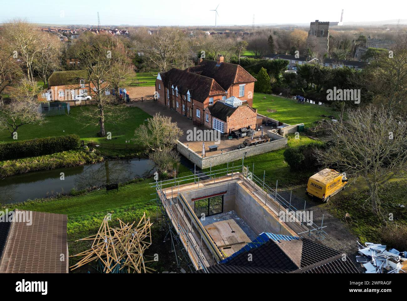 Work continues to demolish an unauthorised spa pool block at the home ...