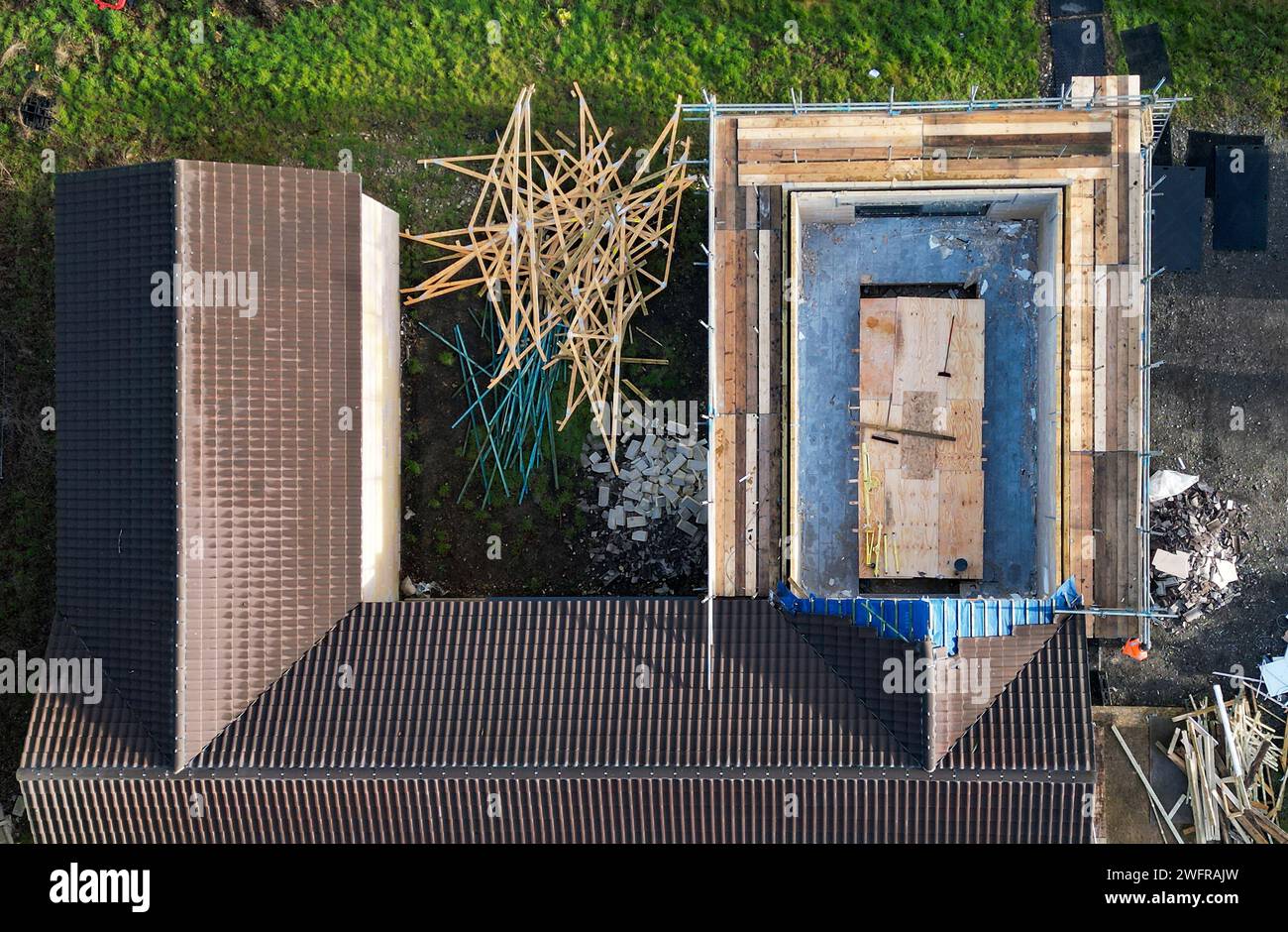Work continues to demolish an unauthorised spa pool block at the home ...