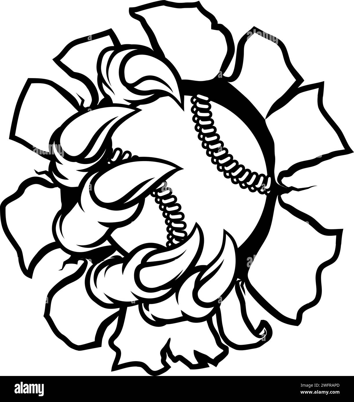 Baseball Ball Claw Cartoon Monster Animal Hand Stock Vector Image & Art ...