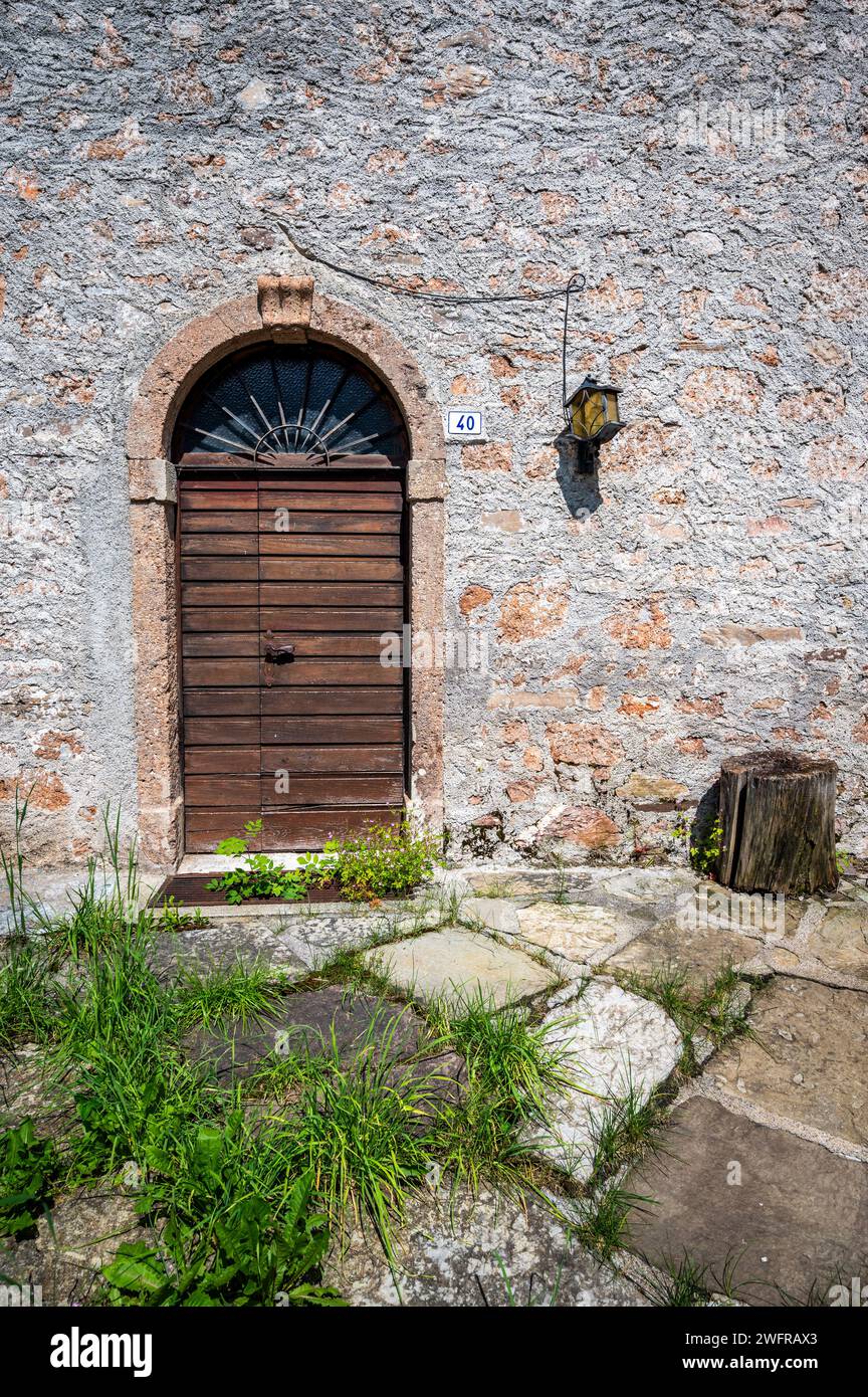 Sauris, pearl of Carnia. Ancient village with wooden and stone houses ...