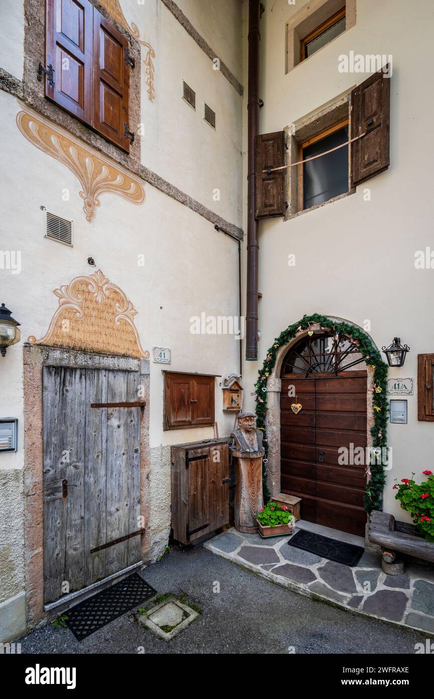 Sauris, pearl of Carnia. Ancient village with wooden and stone houses ...