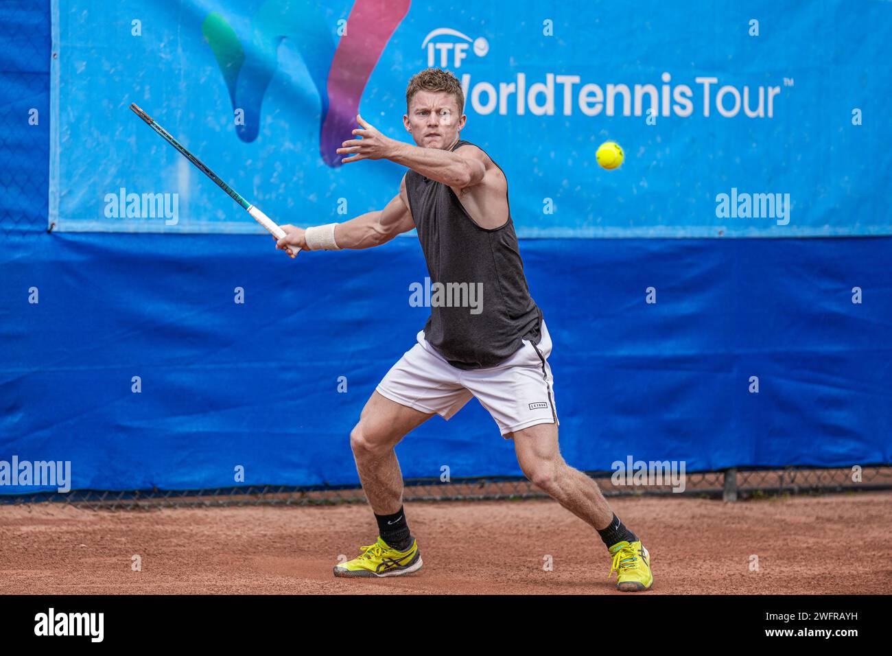 Dane Sweeny of Australia in action during Round 1 of the 2023 ITF M25 ...