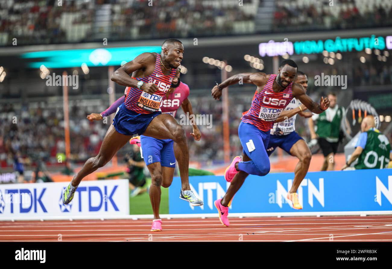 Grant HOLLOWAY winning in the 110 meters hurdles at the World Athletics ...