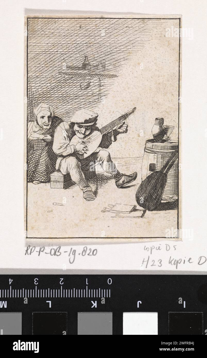 Boer plays De Luit, Anonymous, After David Teniers (II), 1626 - 1740 ...