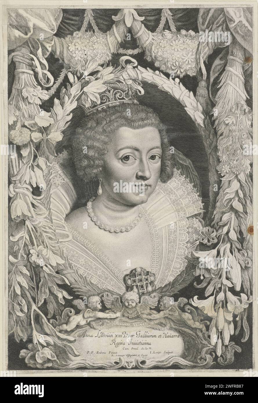 Portrait of Anna van Austria, Jacob Louys, after Pieter Claesz. Soutman ...