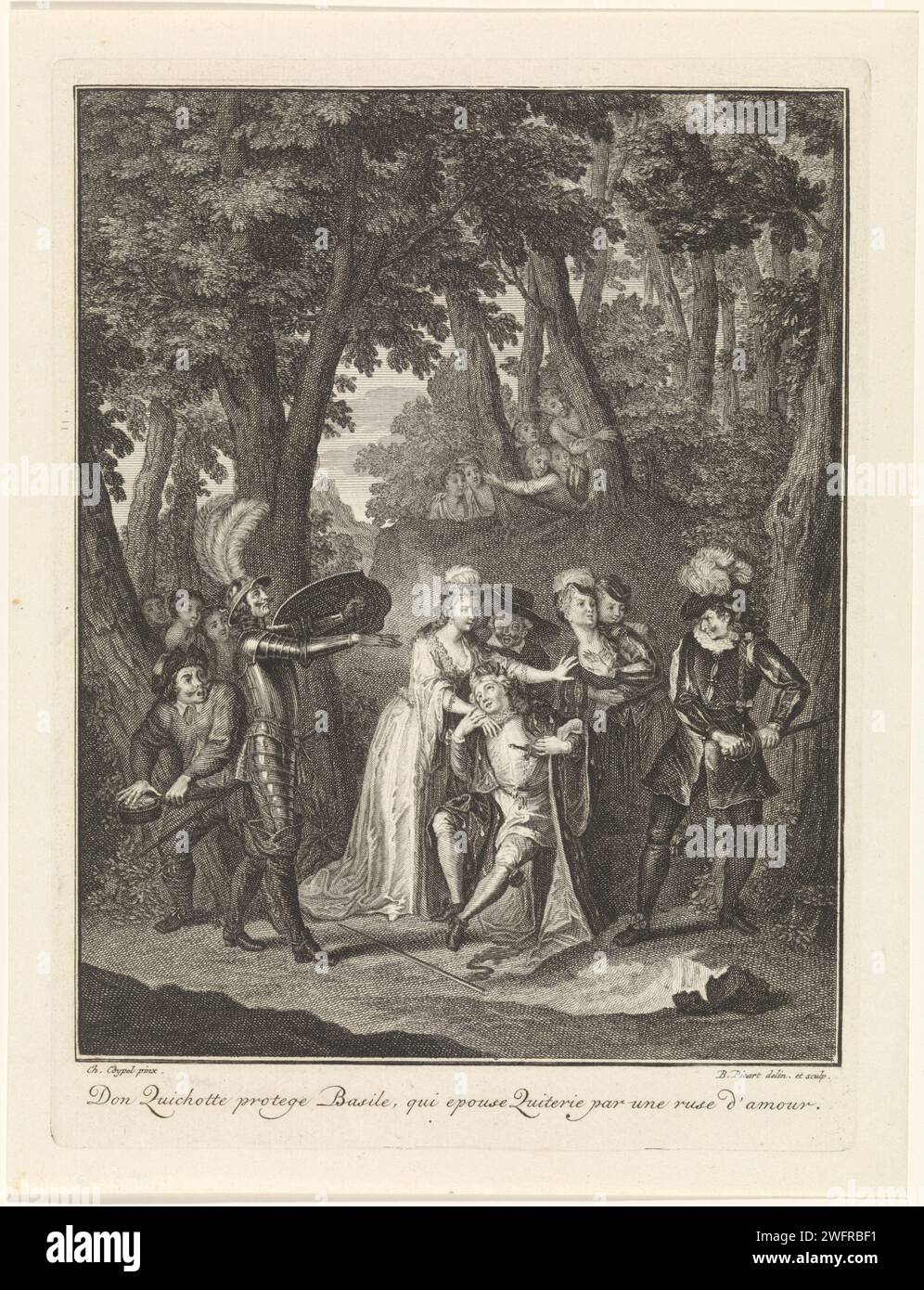 Don Quixote protects Basile, Bernard Picart, After Charles -Antoine ...