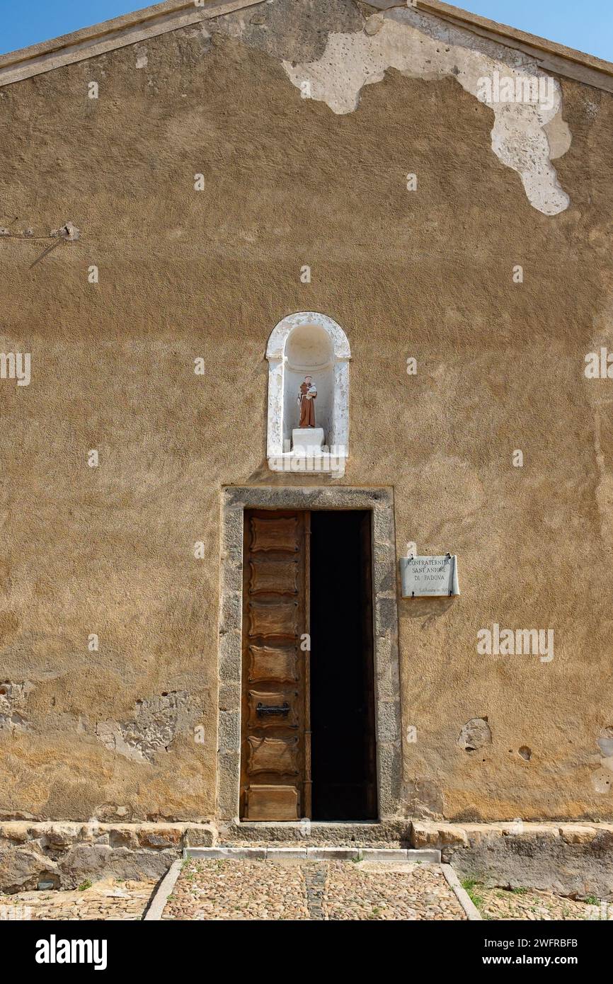 Santa Reparata, Corsica, 2020. The façade and door of the little 17th ...