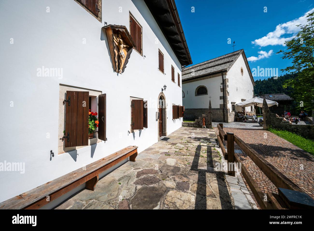 Sauris, pearl of Carnia. Ancient village with wooden and stone houses ...