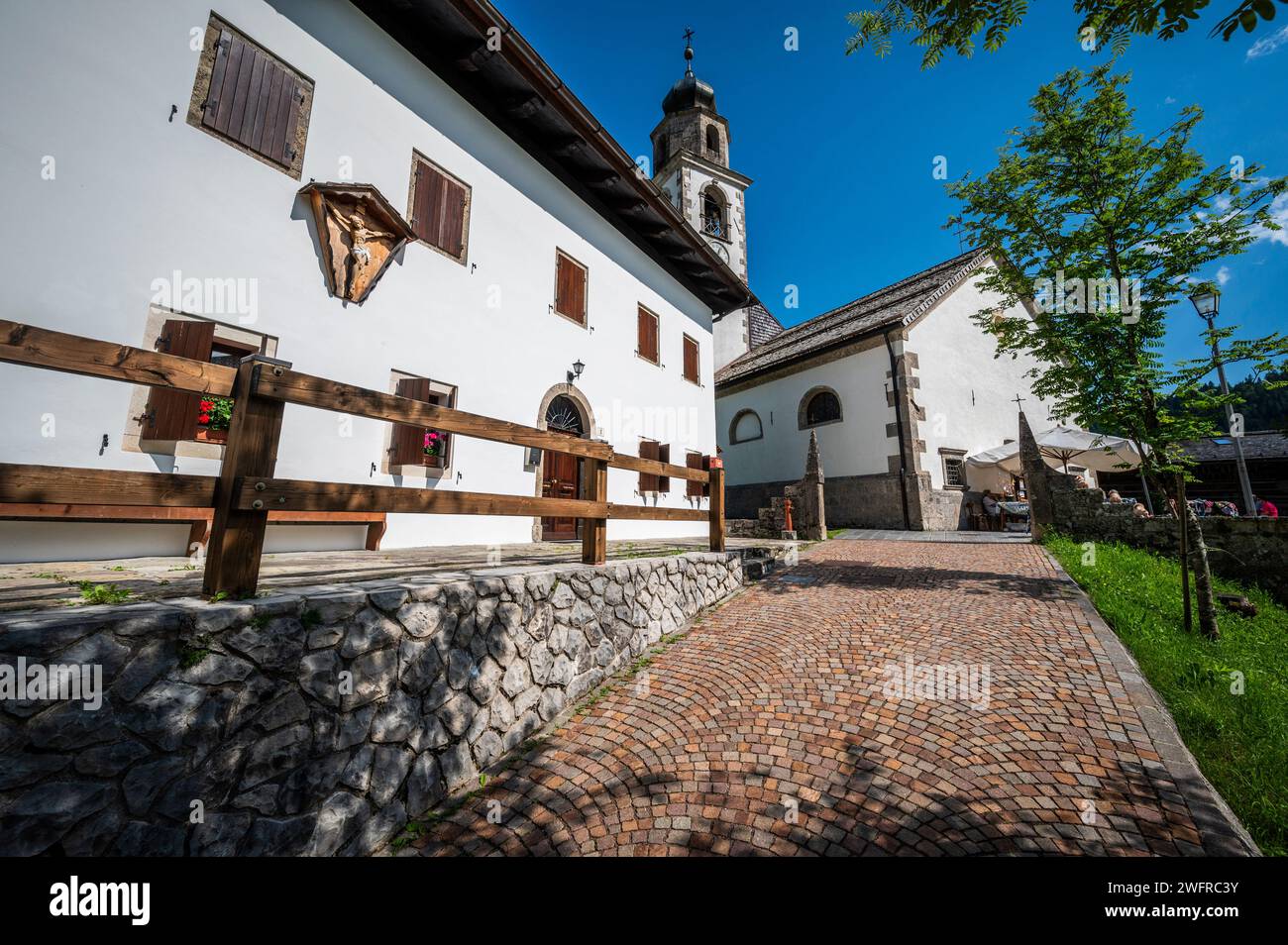 Sauris, pearl of Carnia. Ancient village with wooden and stone houses ...