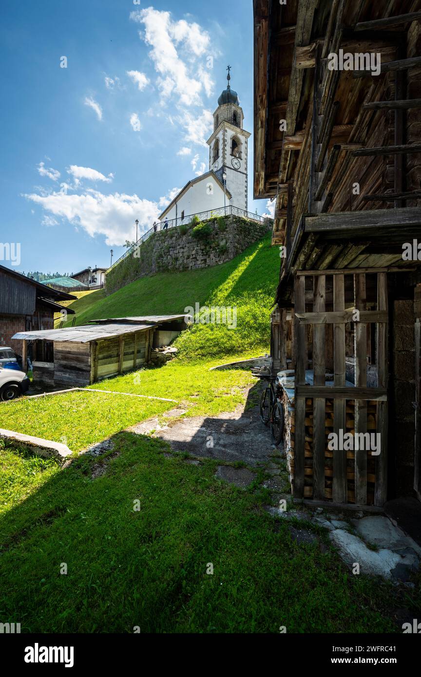 Sauris, pearl of Carnia. Ancient village with wooden and stone houses ...