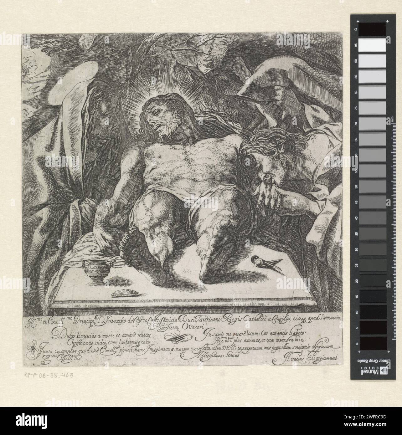 Bewening, Orazio Borgianni, 1615 print The body of Christ is being ...