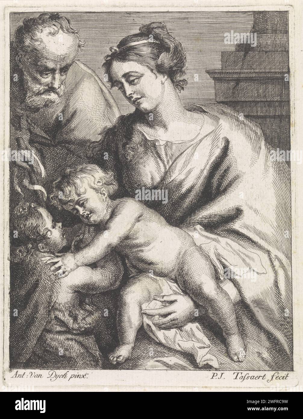Holy family with Johannes, Philippe Joseph Tassaert, After Anthony Van ...