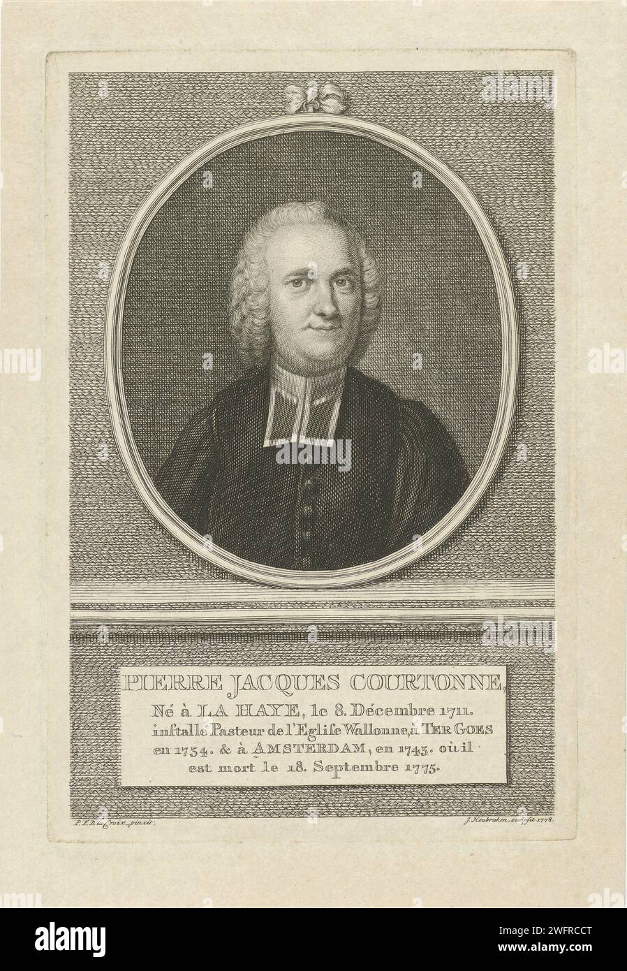 Portrait of Pierre Jacques Courton, Jacob Houbraken, after Pieter ...