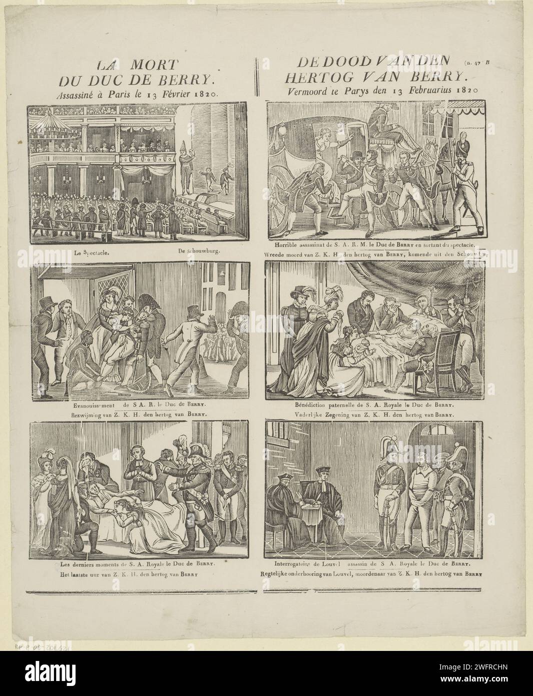 La Mort Du / Duc de Berry. / Assassiné à Paris le 13 Février 1820 ...