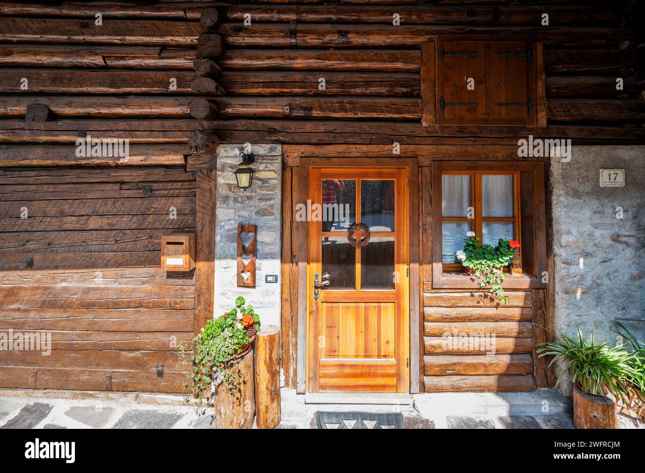 Sauris, pearl of Carnia. Ancient village with wooden and stone houses ...