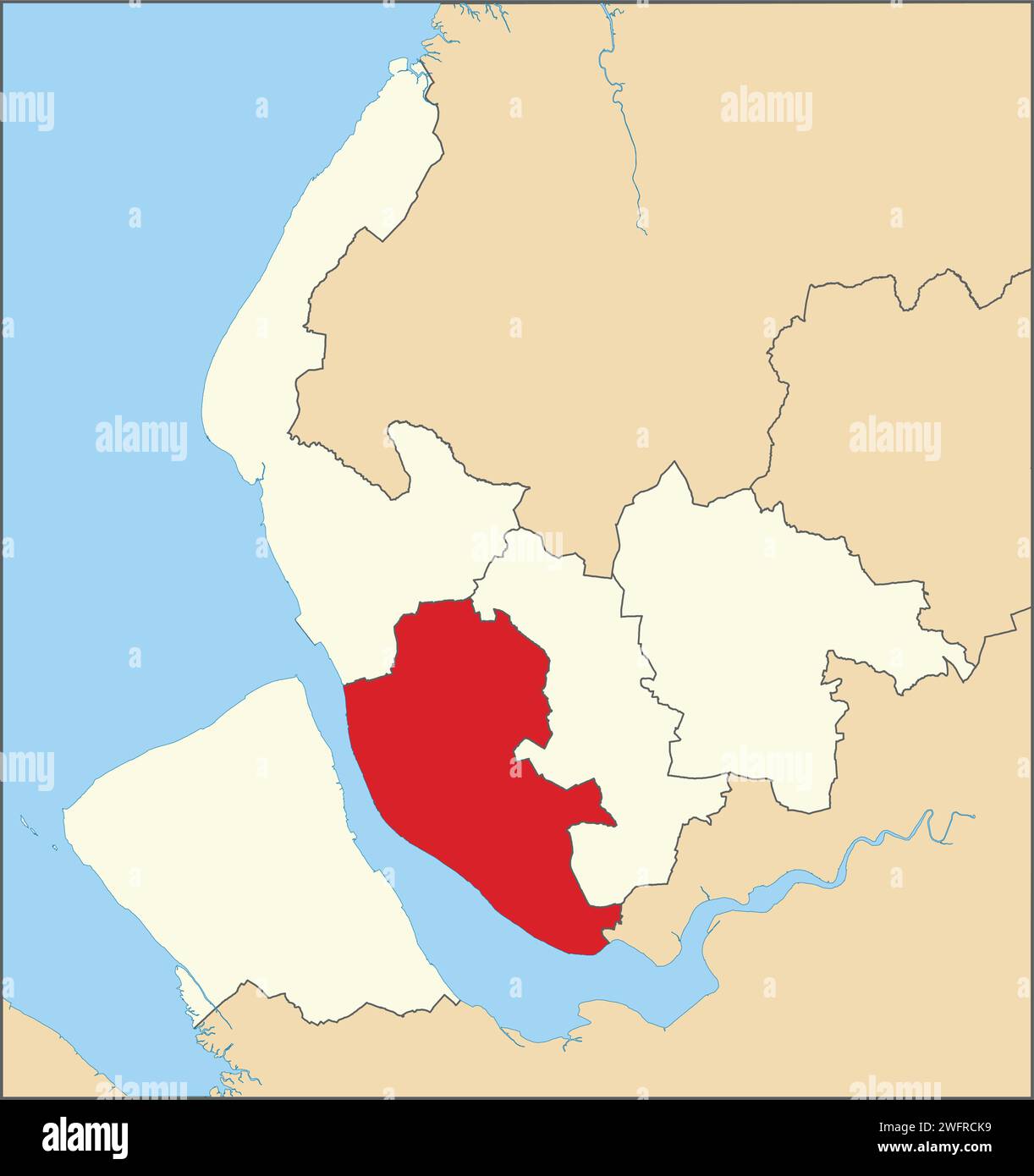 Liverpool administrative map hi-res stock photography and images - Alamy