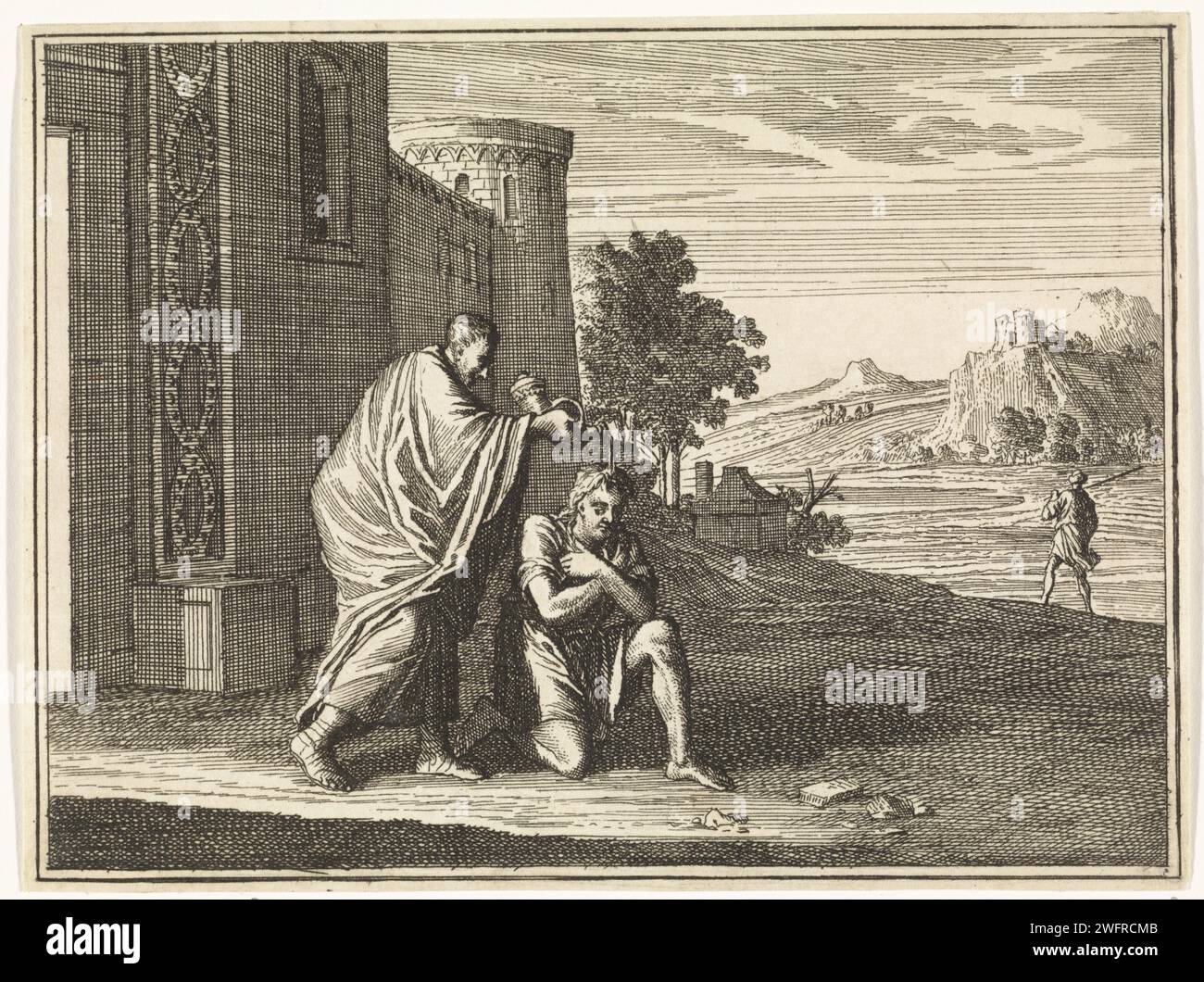 Samuel Ointment Saul as King, Caspar Luyken, 1712 print Amsterdam paper etching the anointment ...