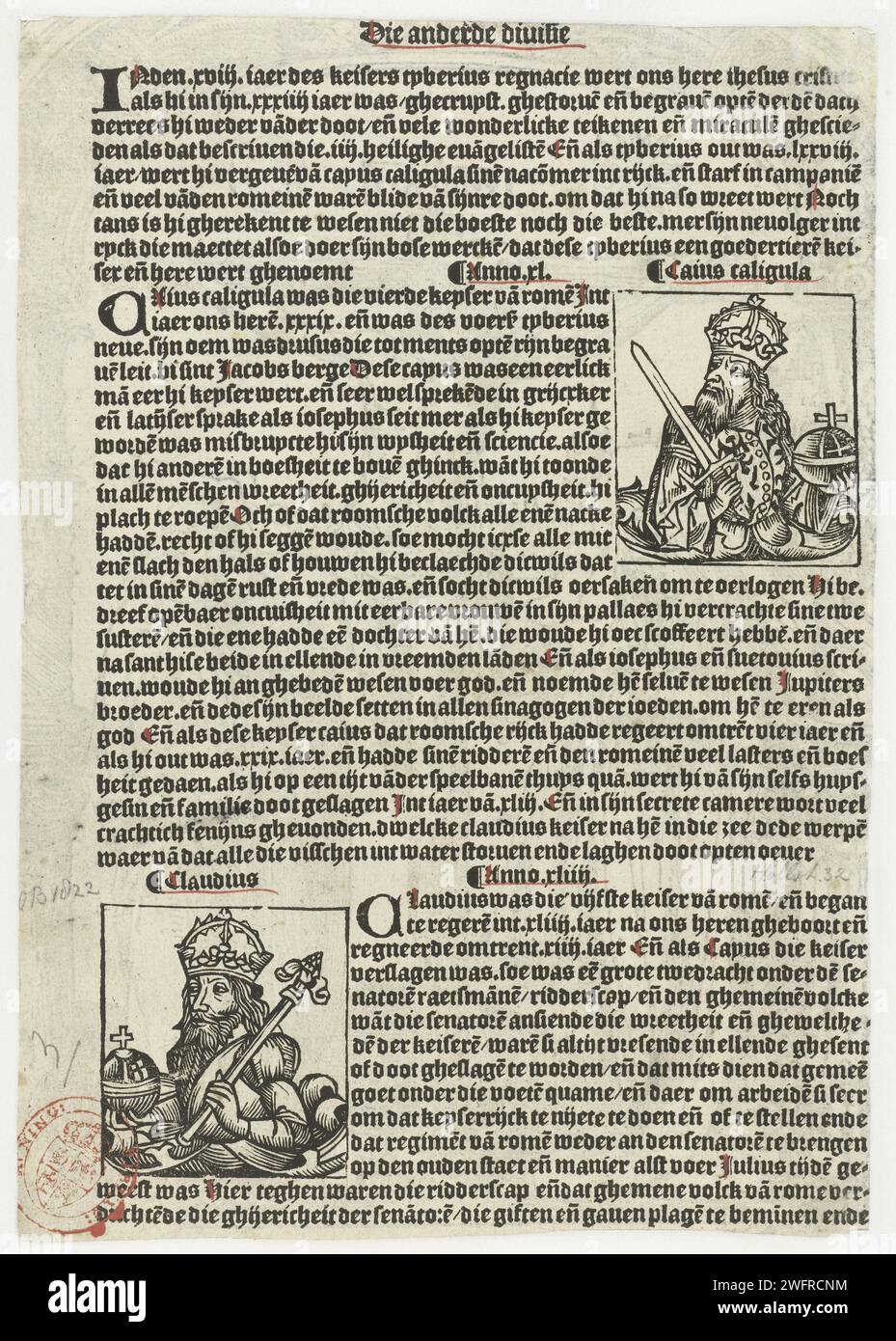 Two portraits of Roman emperors, Anonymous, 1517 print Leaf from book ...