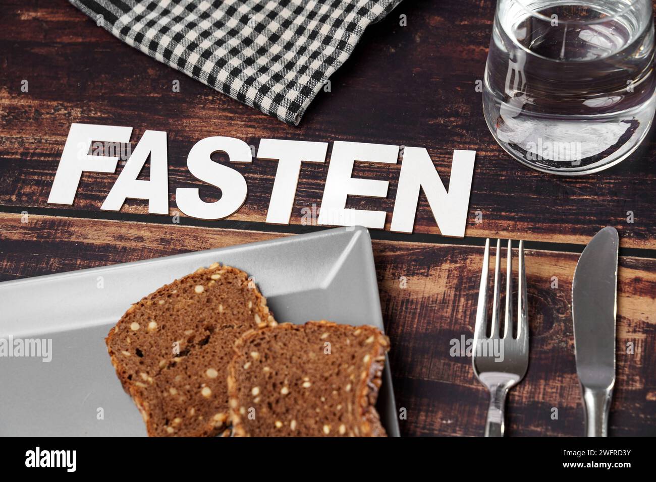 Augsburg, Bavaria, Germany - January 31, 2024: Fasting on a wooden ...