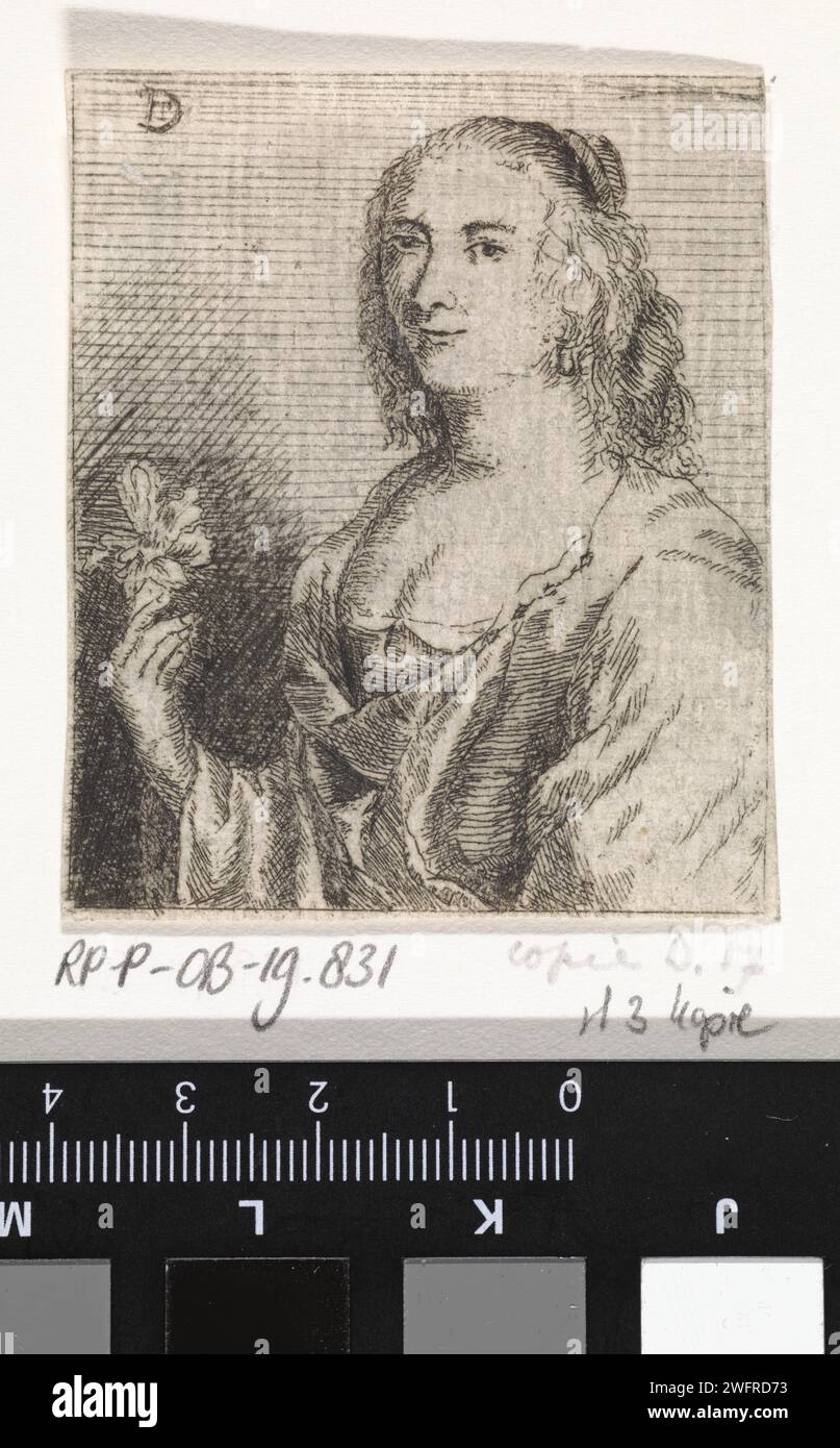 Odor, anonymous, after David Teniers (II), 1626 - 1740 print A woman ...
