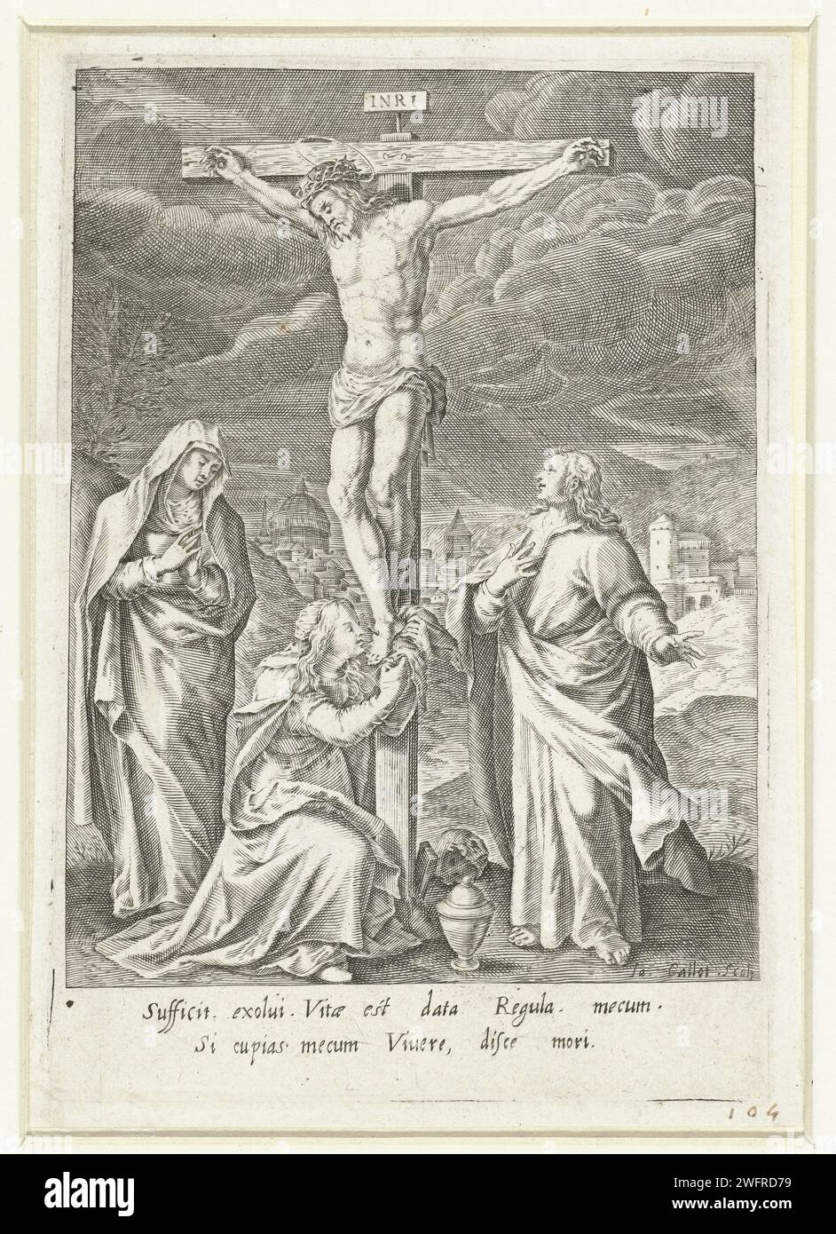 Crucifixion, Jacques Callot, After Raphaël Sadeler (I), After Maerten de Vos, 1608 - 1635 print ...