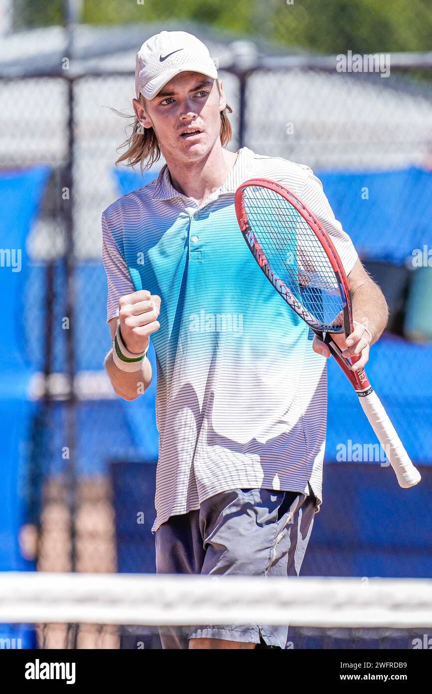 Thomas Patton of Australia in action during Round 2 of the 2023 ITF M25 ...